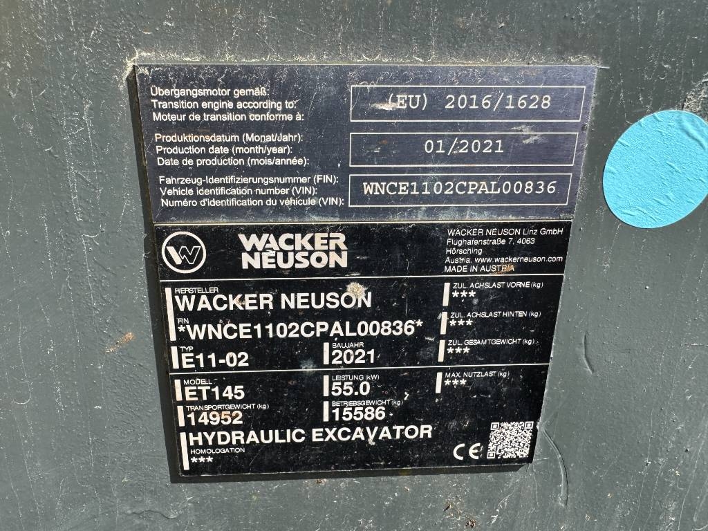 Wacker Neuson ET145 - Tracked / Mini excavators - Products - Wacker Neuson