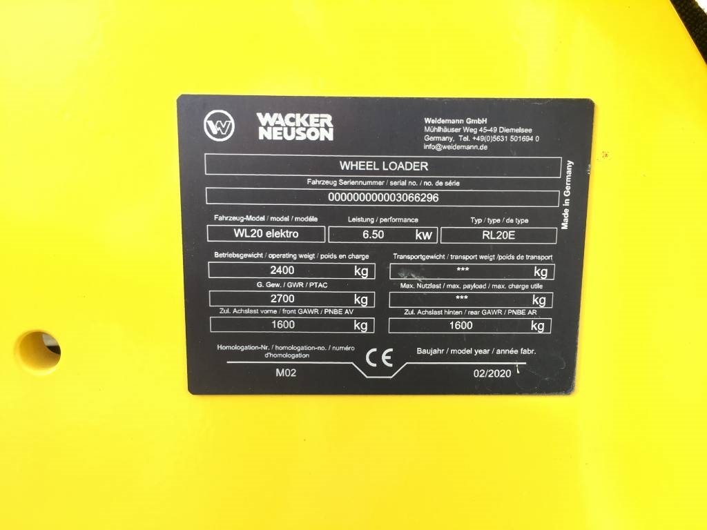 Wacker Neuson WL20e - Wheel Loaders - Products - Wacker Neuson