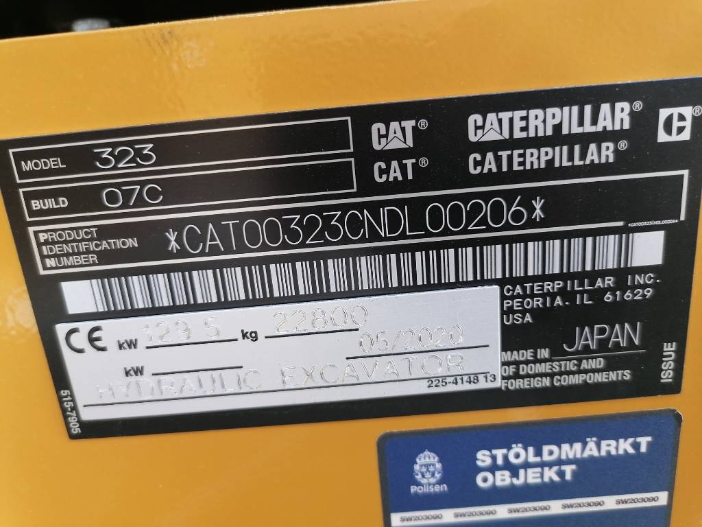 Buy Used CAT 323 Next Gen Crawler Excavator for sale in Stockholm ...