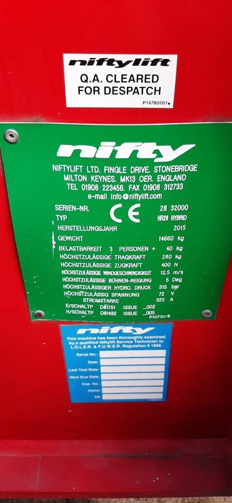 Niftylift HR28 HYBRID