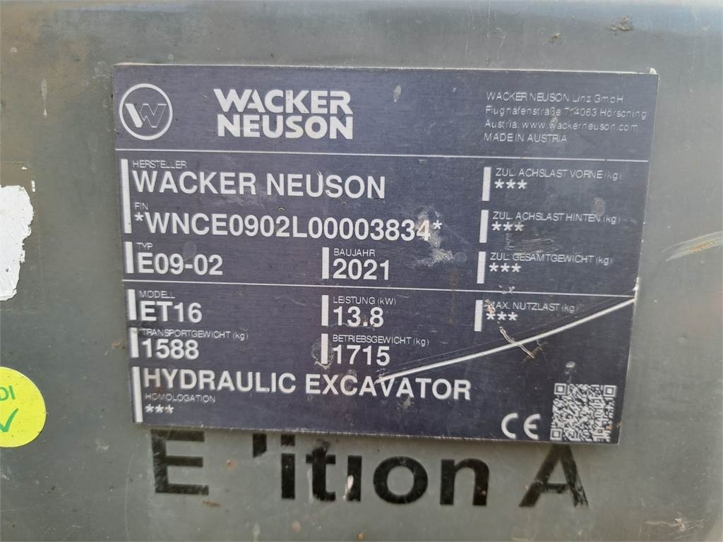 Wacker Neuson ET16 - Tracked / Mini excavators - Products - Wacker Neuson