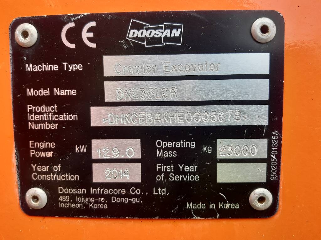 Doosan DX 235 LCR - Crawler Excavators - Construction Equipment ...
