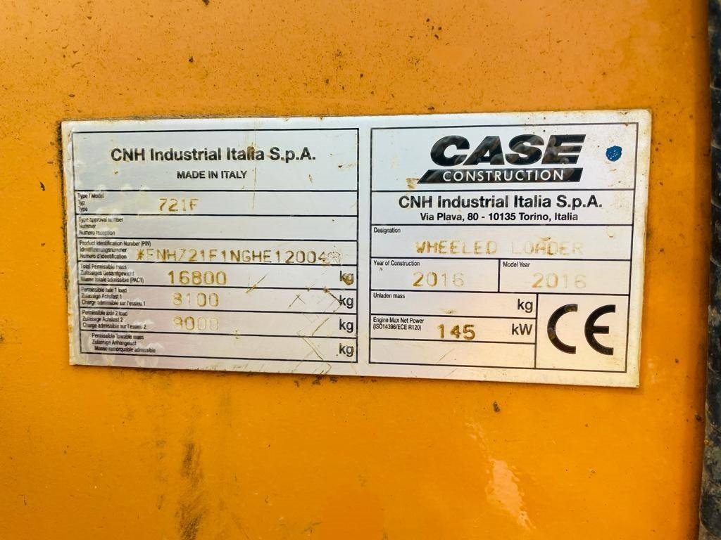 CASE 721 F - Wheel Loaders - Construction - Construction Machinery List ...
