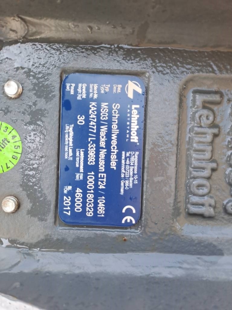 Lehnhoff MS03 / Wacker Neuson ET24/104661 - Anbauwerkzeuge Bagger ...