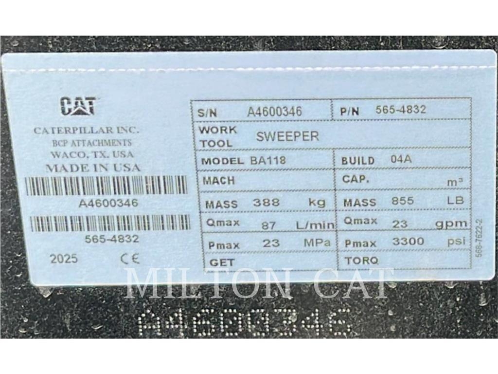 2025 CAT SSL BA118C HYDRAULIC ANGLE BROOM For Sale - 8,100 USD | Cat Used