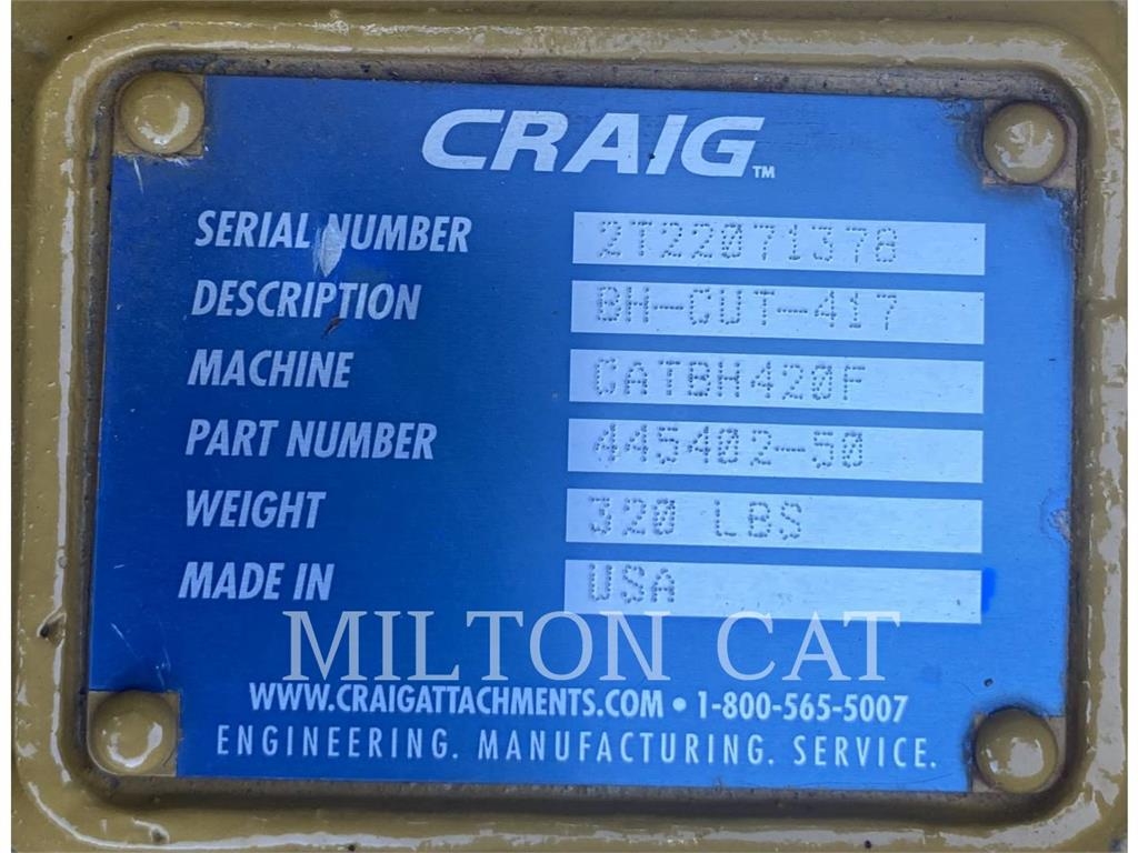 Craig BHL PARTIAL ROTATION HYDRAULIC THUMB