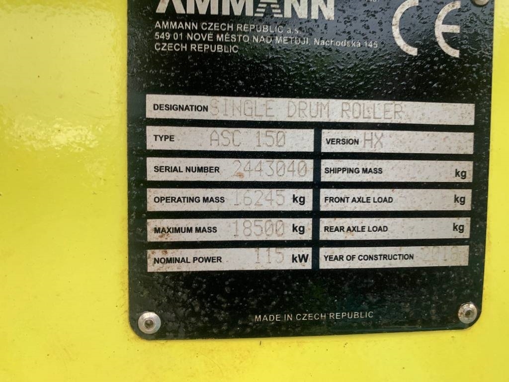 Ammann ASC 150 HX - Single drum rollers - Construction - Thomas Plant Hire