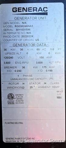 Generac 36 kW - JUST ARRIVED