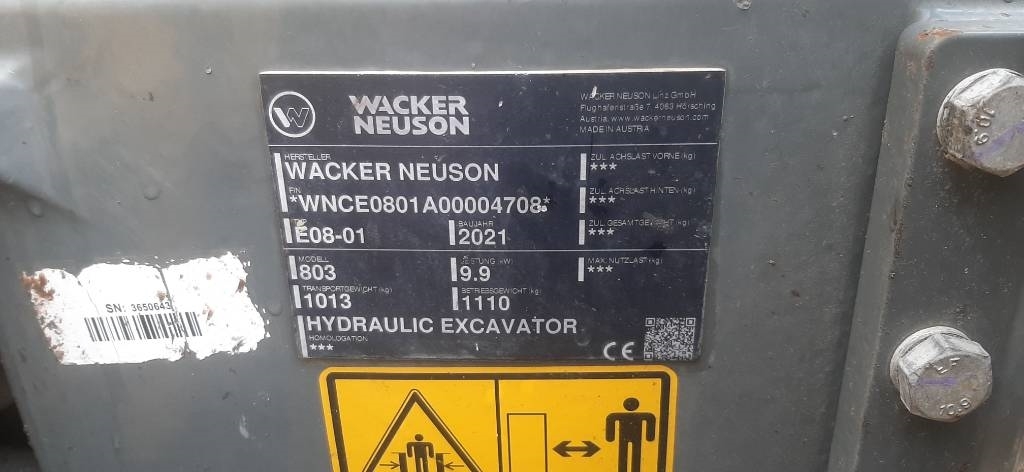Wacker Neuson 803 - Tracked / Mini excavators - Products - Wacker Neuson