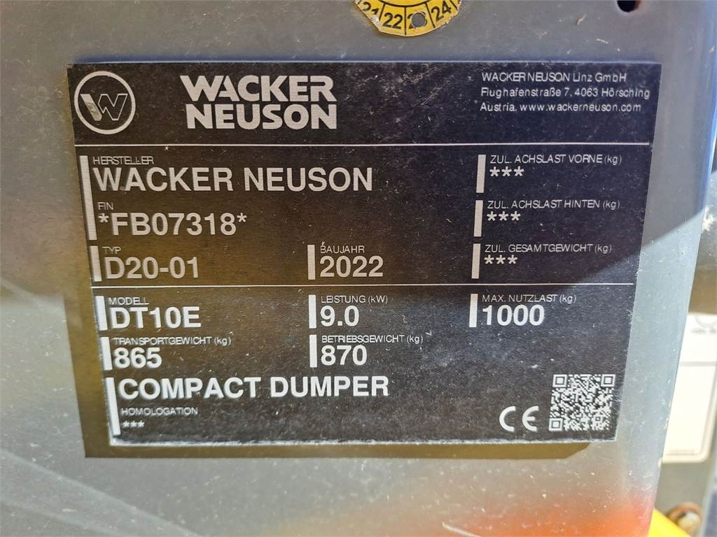 Wacker Neuson DT10e - Tracked Dumpers - Products - Wacker Neuson