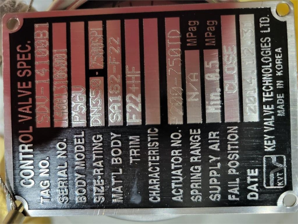 HP VALVES/KEY VALVE TECHNOLOGIES P200-750TD