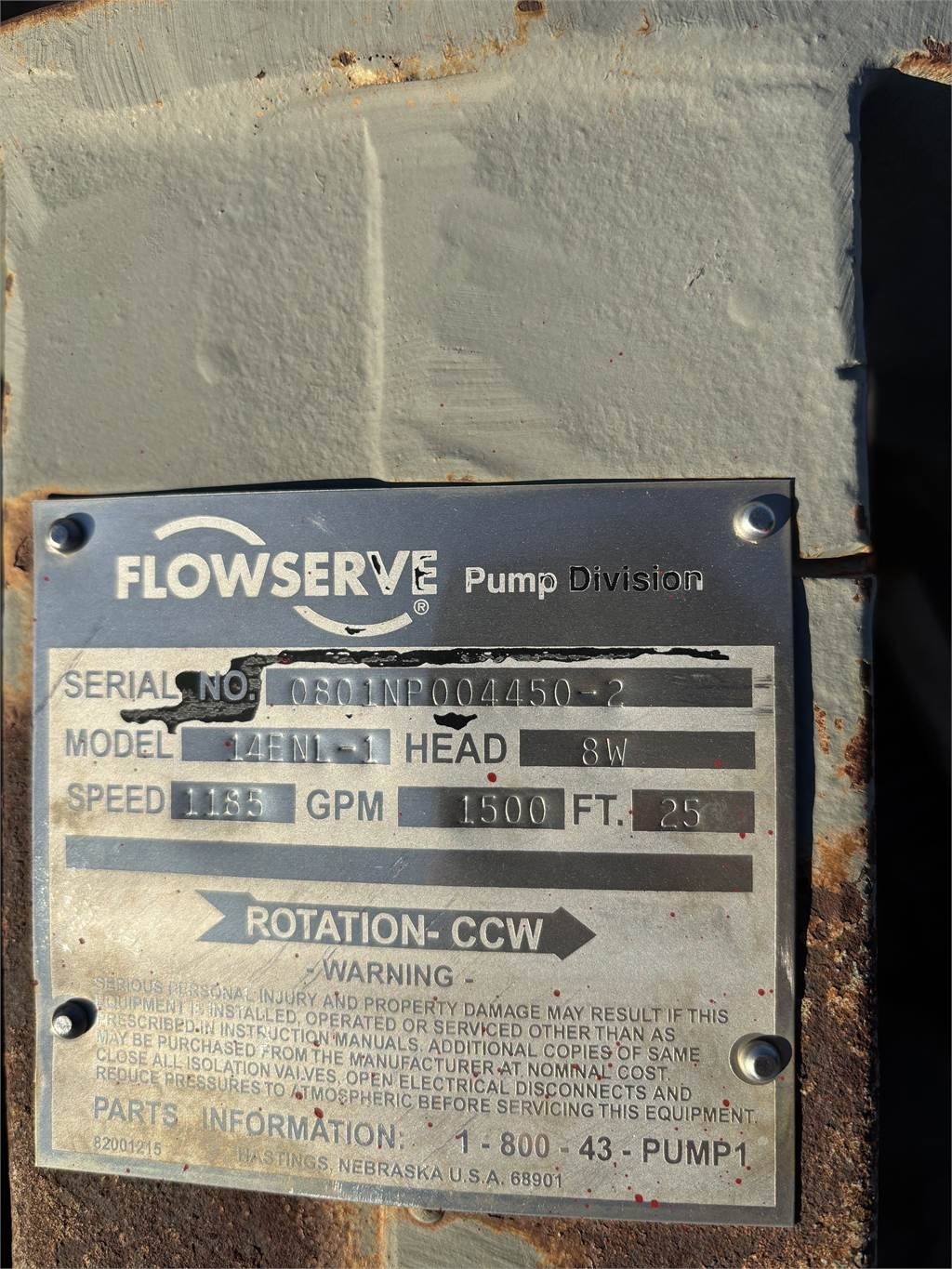 [Other] FLOWSERVE 14 INCH VERTICAL TURBINE PUMP