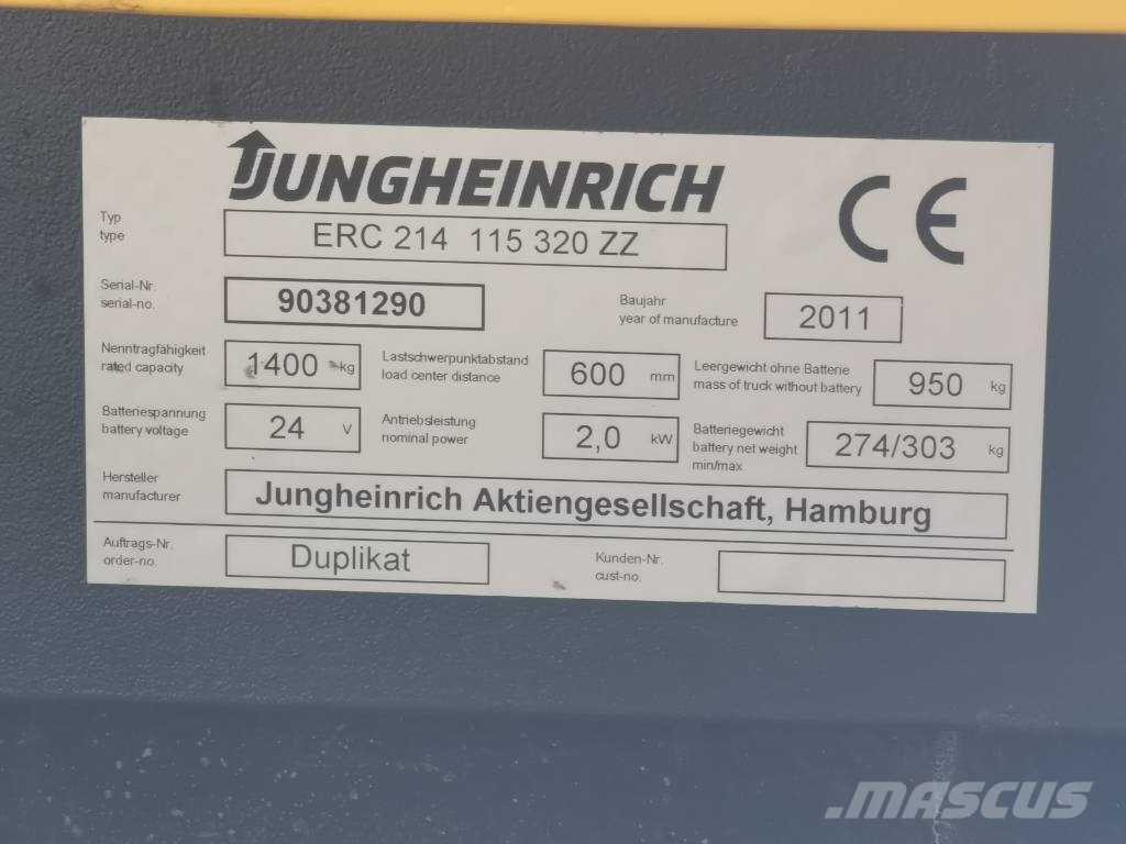 Jungheinrich ERC 214, 2011, Nurmijärvi, Finland - Used self propelled ...