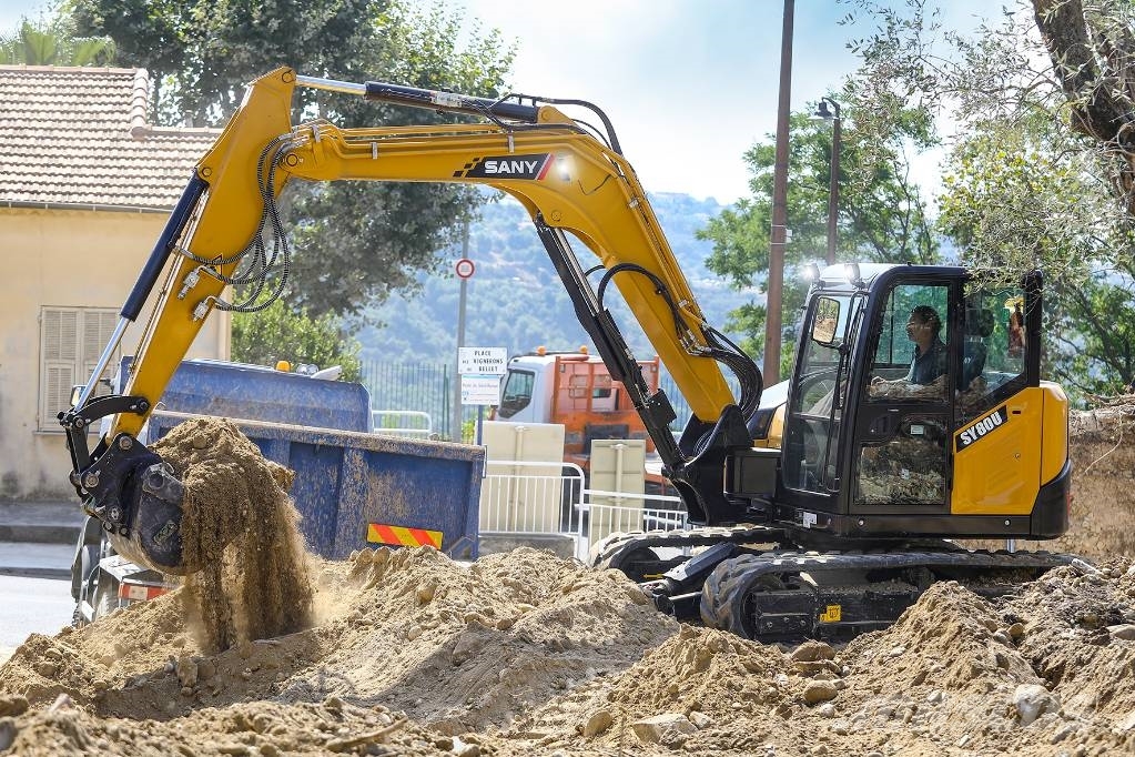 Sany SY 80 U 8.8to AC, Auto-idling, 2x Propo, Stage V, 2023, Lützen OT ...