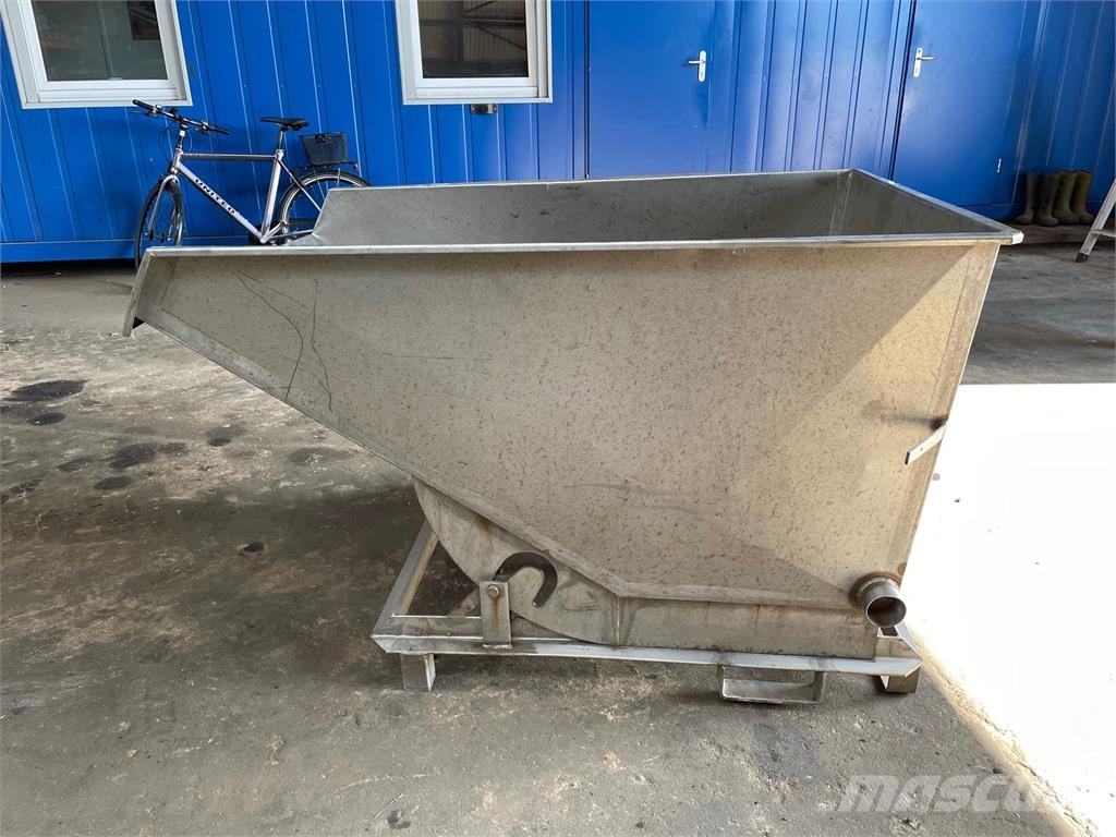 Tipcontainer, rustfri med gaffellommer, , Denmark - Used storage ...