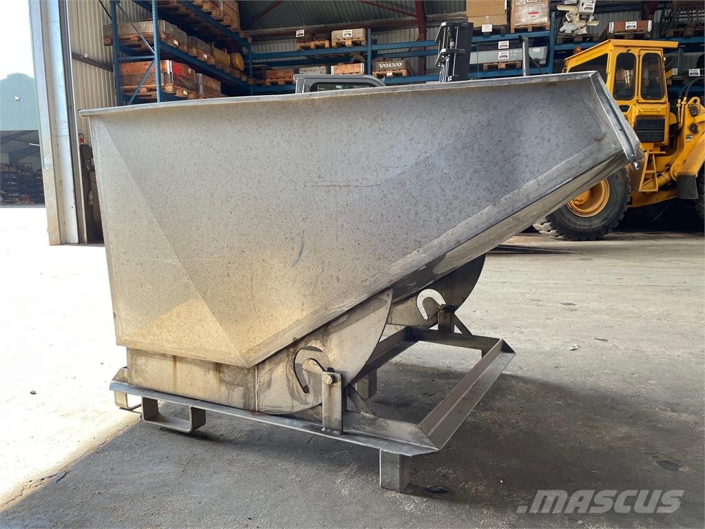 Tipcontainer, rustfri med gaffellommer, Denmark - Used storage ...